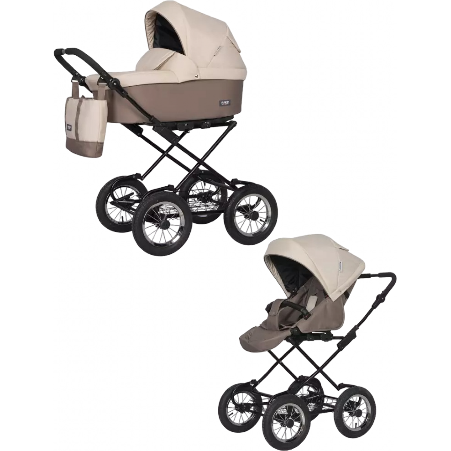 Коляска 2 в 1 RIKO BASIC BELLA CLASSIC 06 бежевый 5901583377525. Купить ...