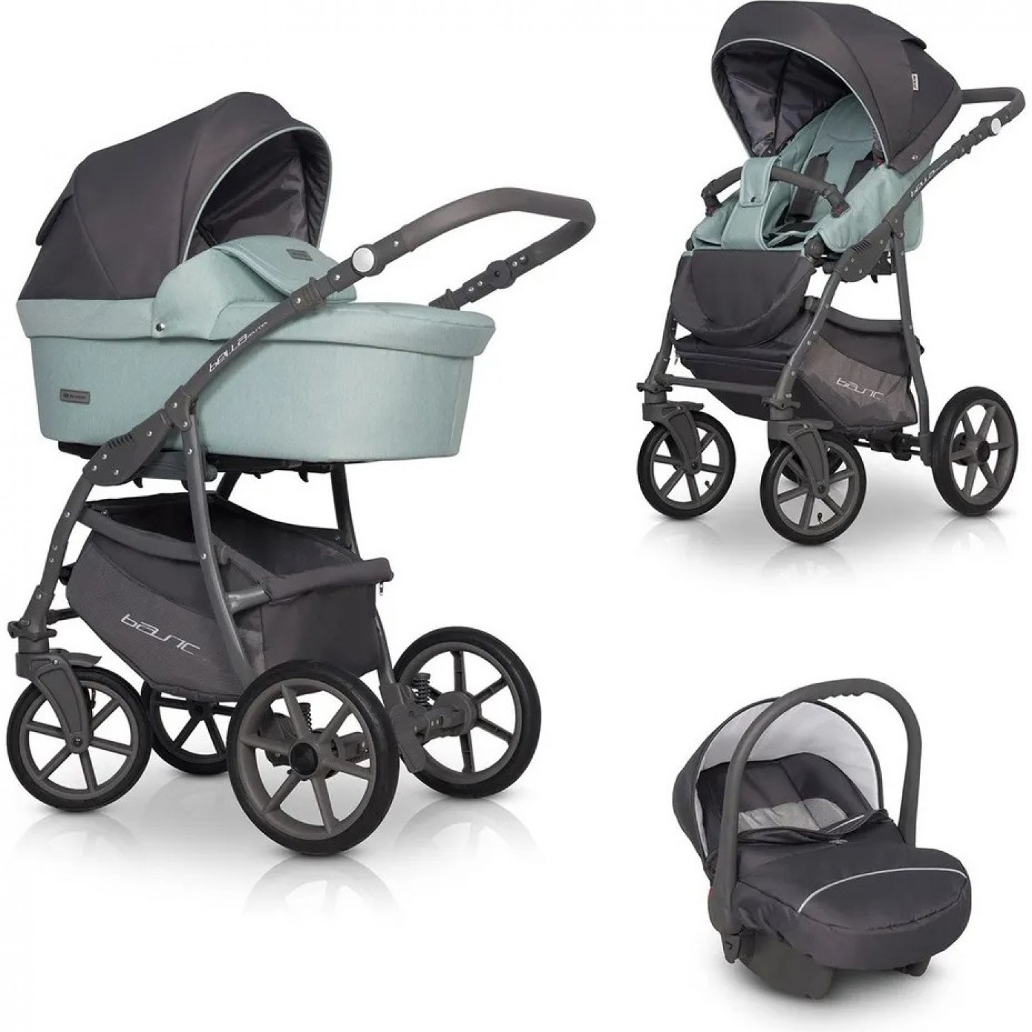 Коляска 3 в 1 RIKO BASIC BELLA PASTEL 02 ментоловый 5901583378775 ...